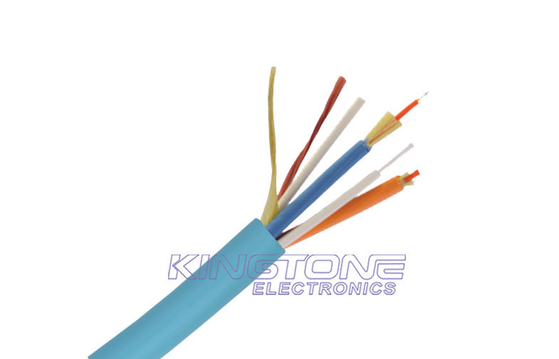 Blue Indoor 12 Core PVC Fiber Optic Network Cable G.652D , Multimode ...