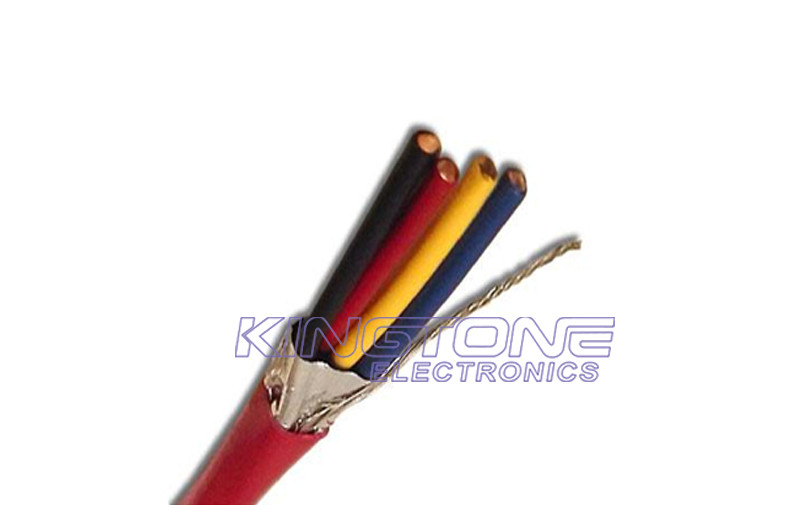 22 AWG FPLP Fire Alarm Cables , 4 Cores Solid Copper Conductor Plenum Cable