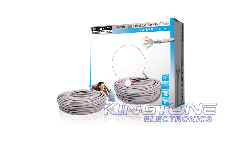 FTP CAT5E Network Cable Solid Bare Copper with PET Foil Standard Lan Cables